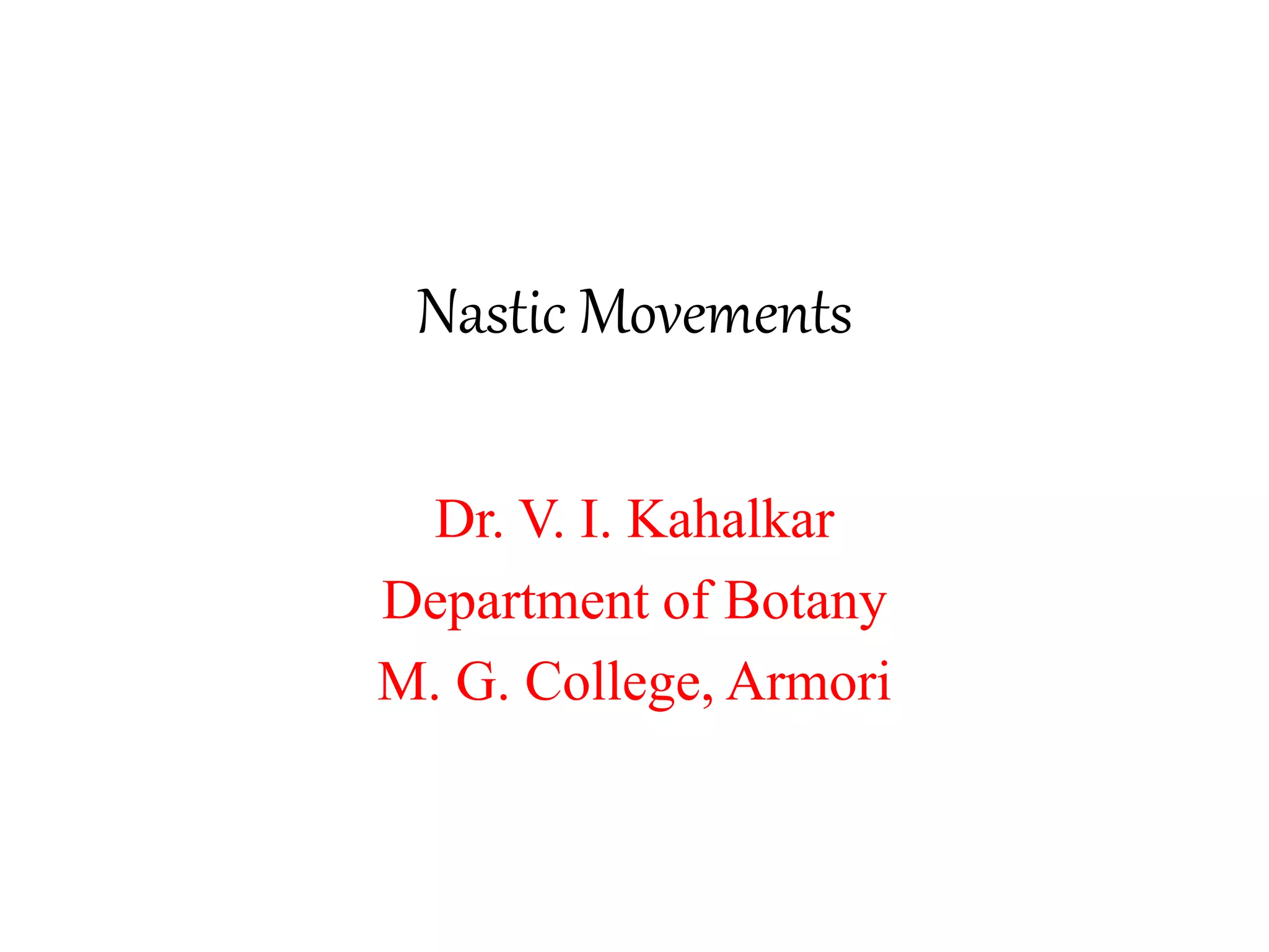 Nastic movment | PPTX