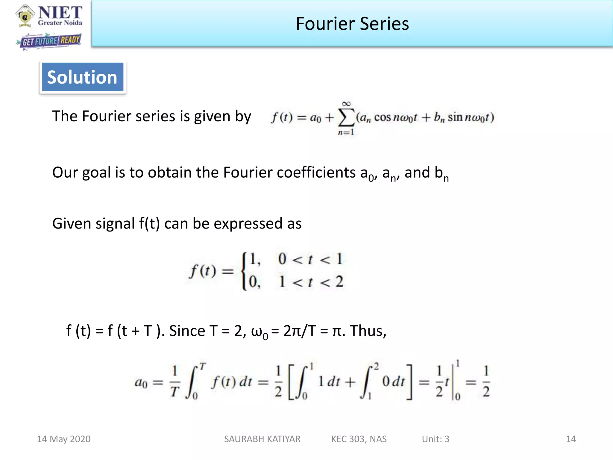 Network analysis & synthesis Fourier Series | PPTX