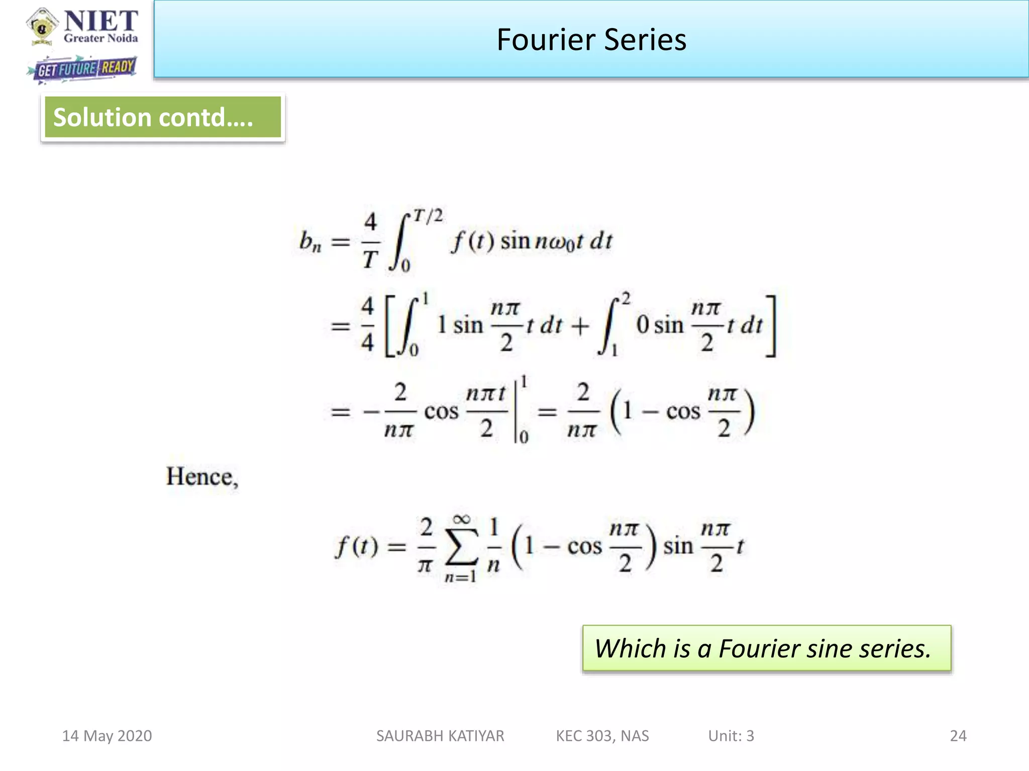Network analysis & synthesis Fourier Series | PPTX