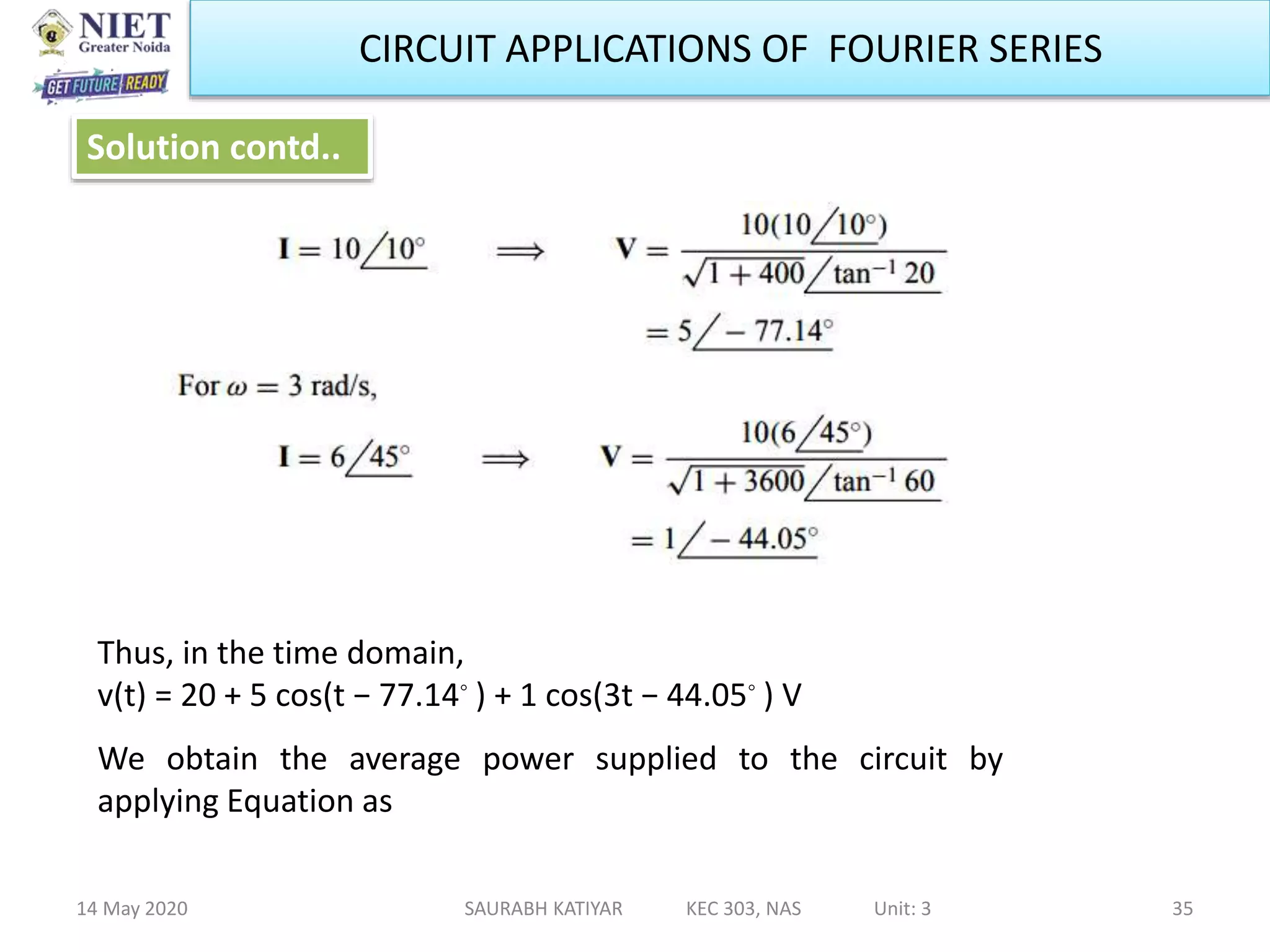 Network analysis & synthesis Fourier Series | PPTX