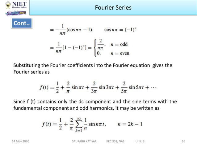 Network analysis & synthesis Fourier Series | PPTX