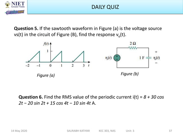 Network Analysis And Synthesis Fourier Series Pptx