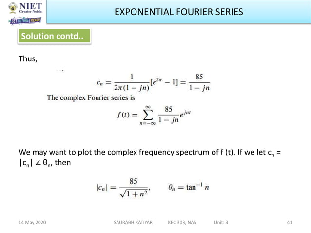 Network analysis & synthesis Fourier Series | PPTX