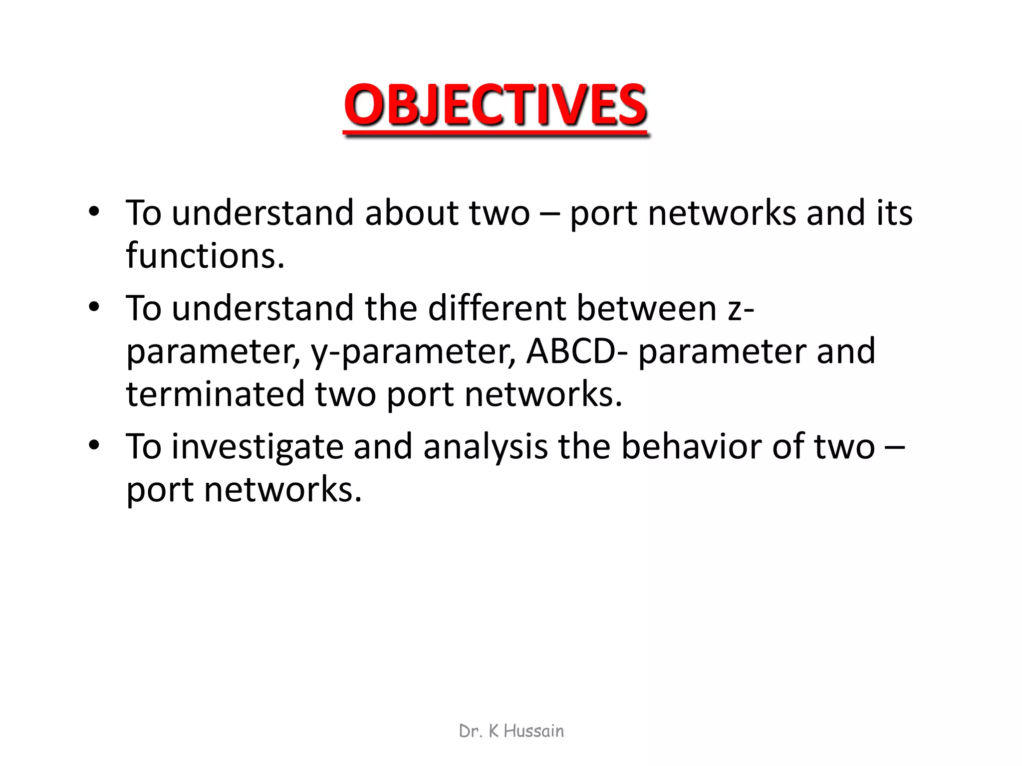 NAS-Unit-5_Two Port Networks | PDF