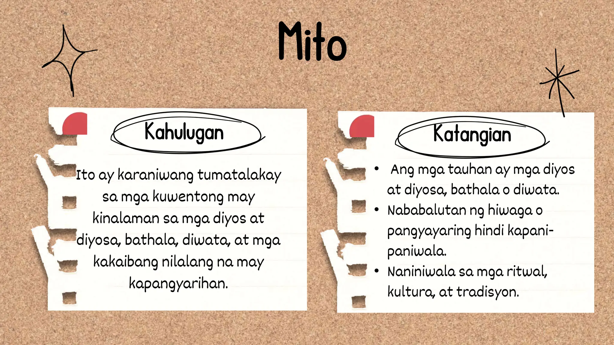Nasusuri ang mga katangian at elemento ng mito, alamat, kuwentong-bayan ...
