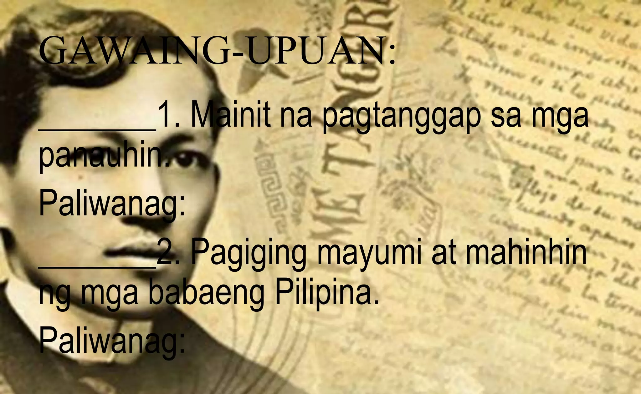 Filipino 9 (Noli Me Tangere): Kabanata 1 (Nasusuri kung Nakakabuti o ...