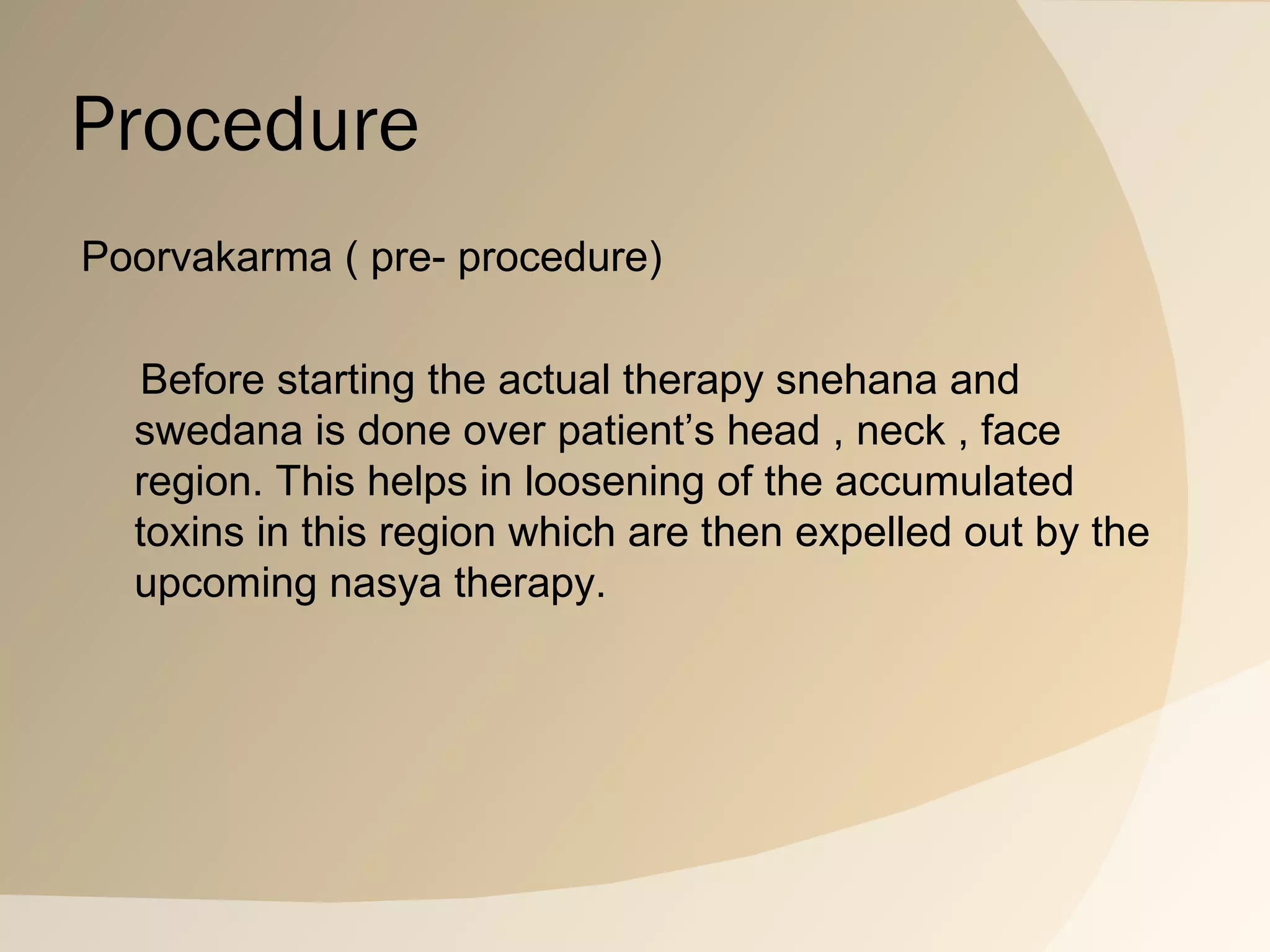 Ayurvedic Procedures - Nasya | PPT