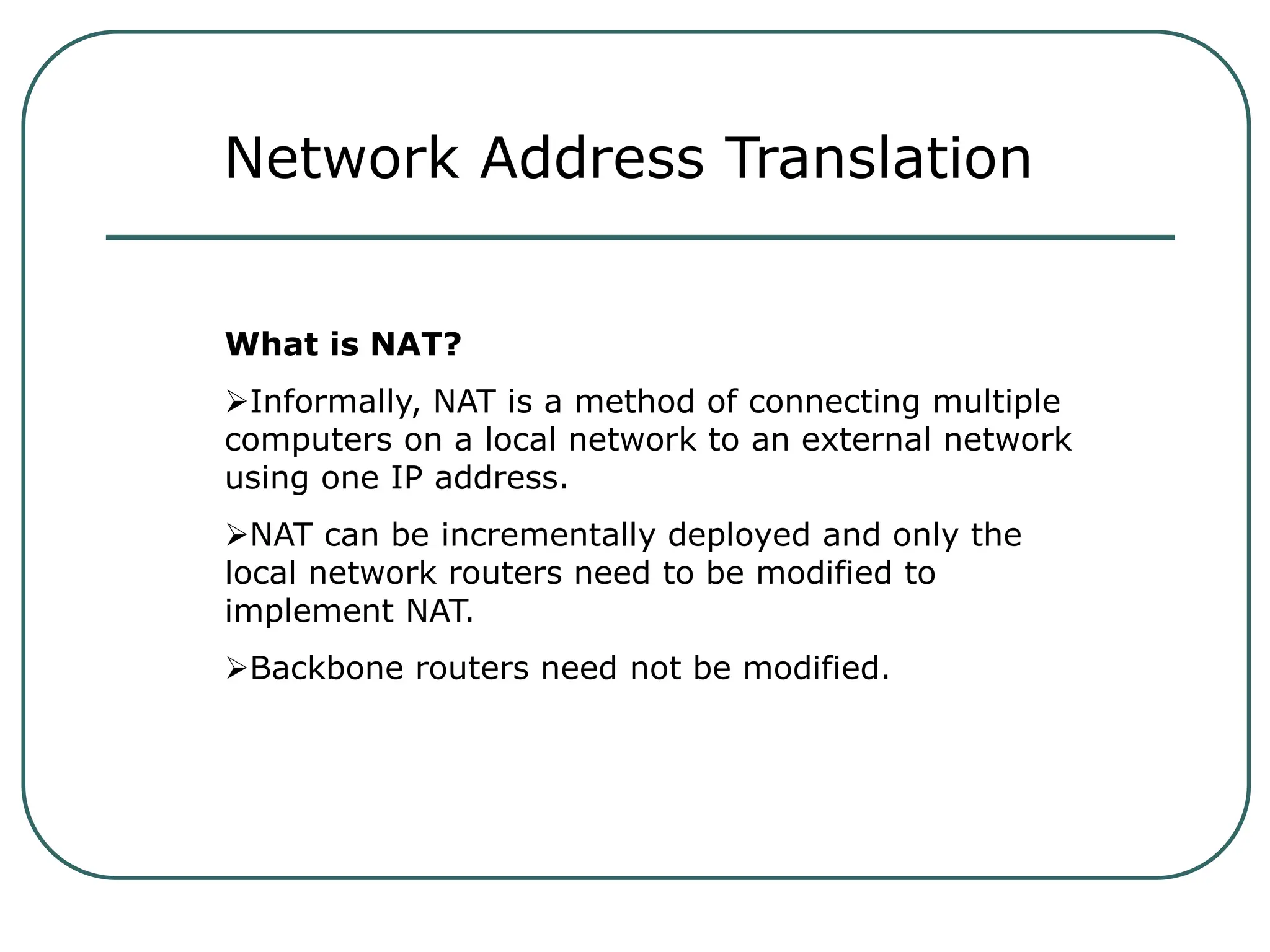 Presentation on NAT (Network Address Translation) | PPT