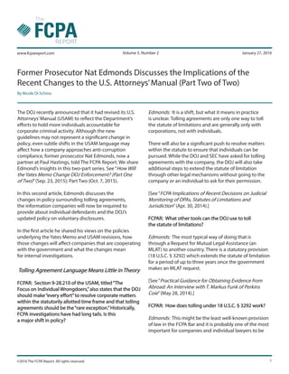 Views on the Recent USAM Changes: An Interview with The FCPA Report ...