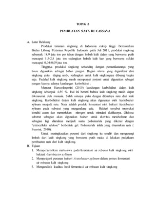 LAPORAN PRAKTIKUM MIKROBIOLOGI INDUSTRI PEMBUATAN NATA | DOCX