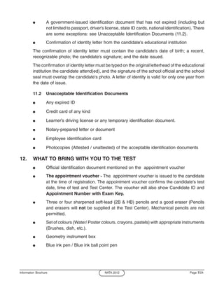 Nata 2012: application broshure | PDF