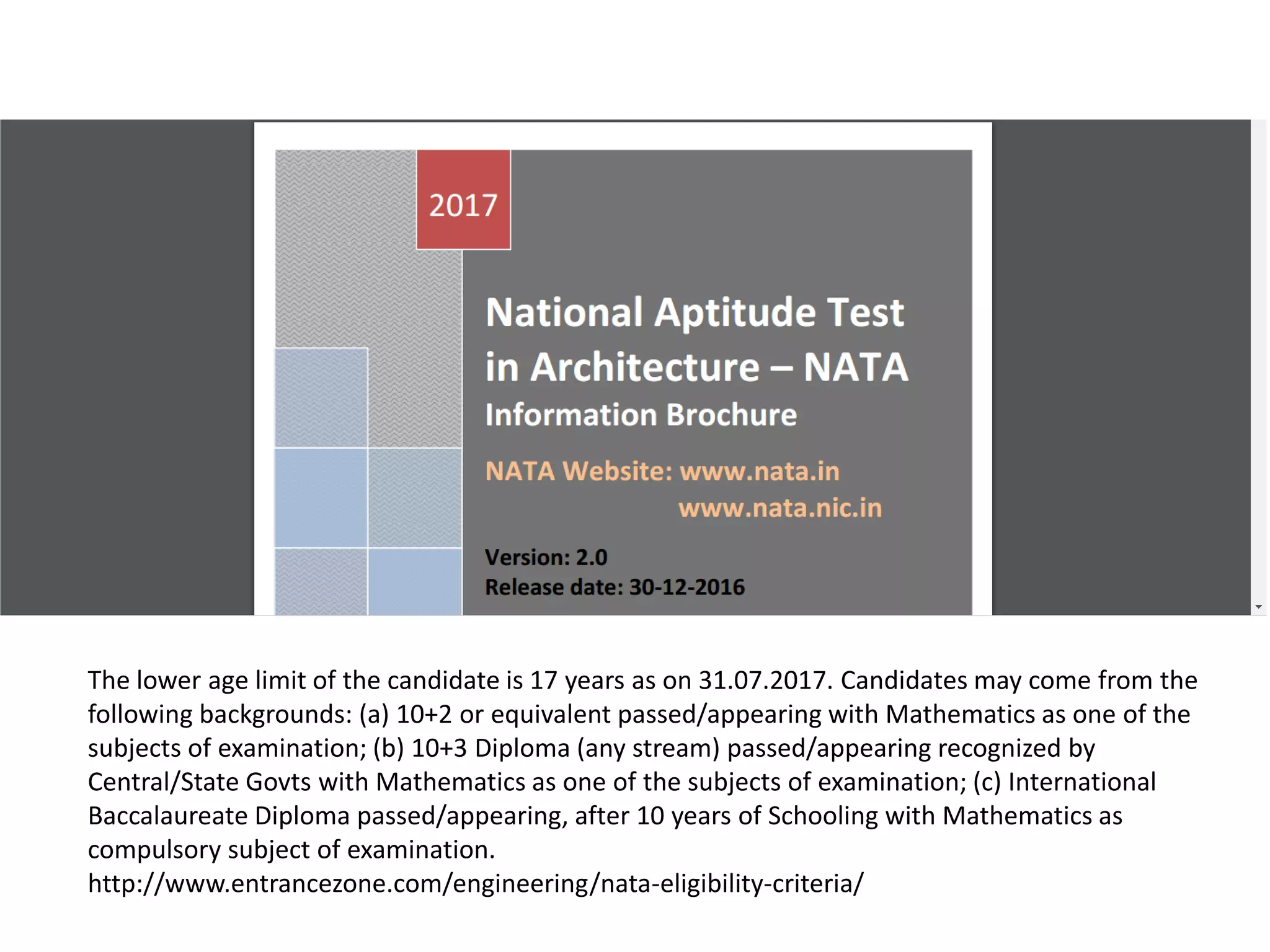 Nata 2017 complete details | PPT