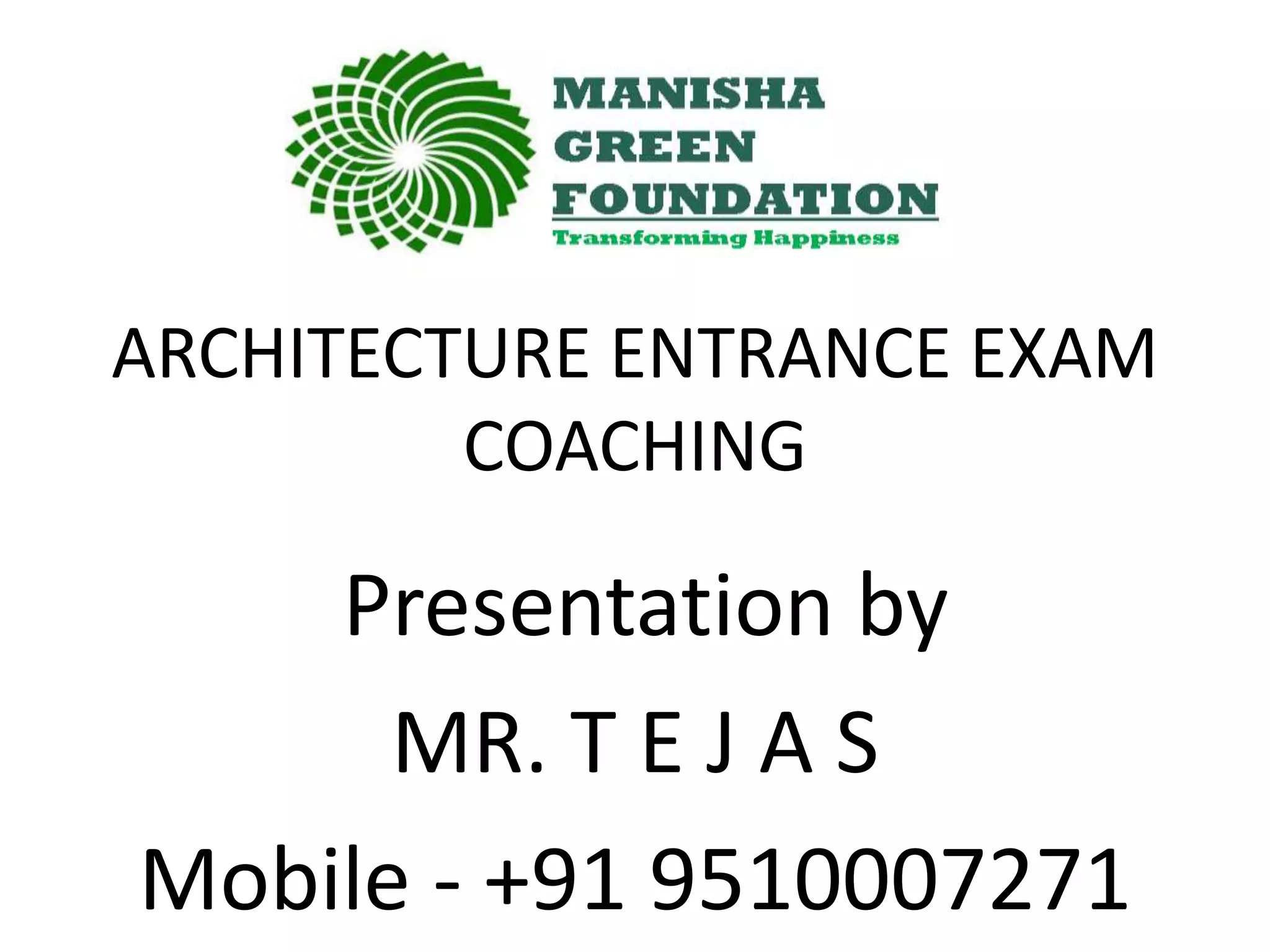 MANISHA DESIGN | NATA COACHING CLASS IN BARODA | PPTX