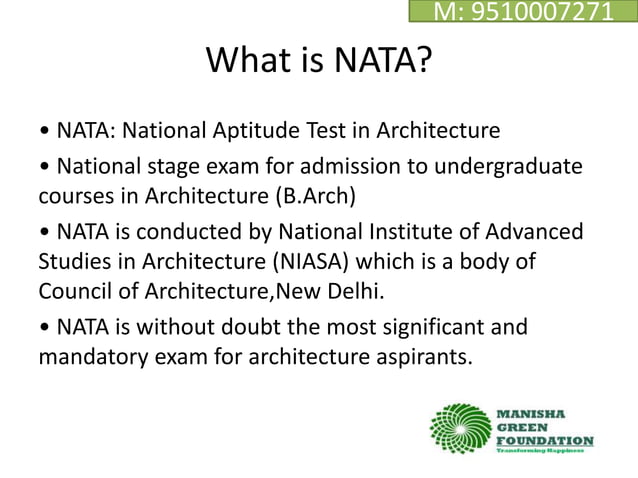 MANISHA DESIGN | NATA COACHING CLASS IN BARODA | PPTX