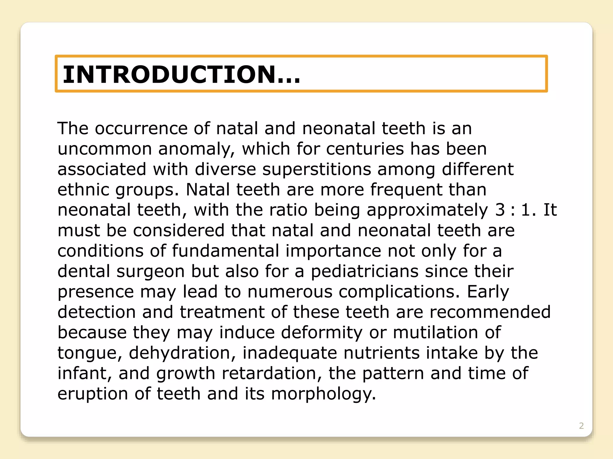 Natal and neonatal teeth | PPTX