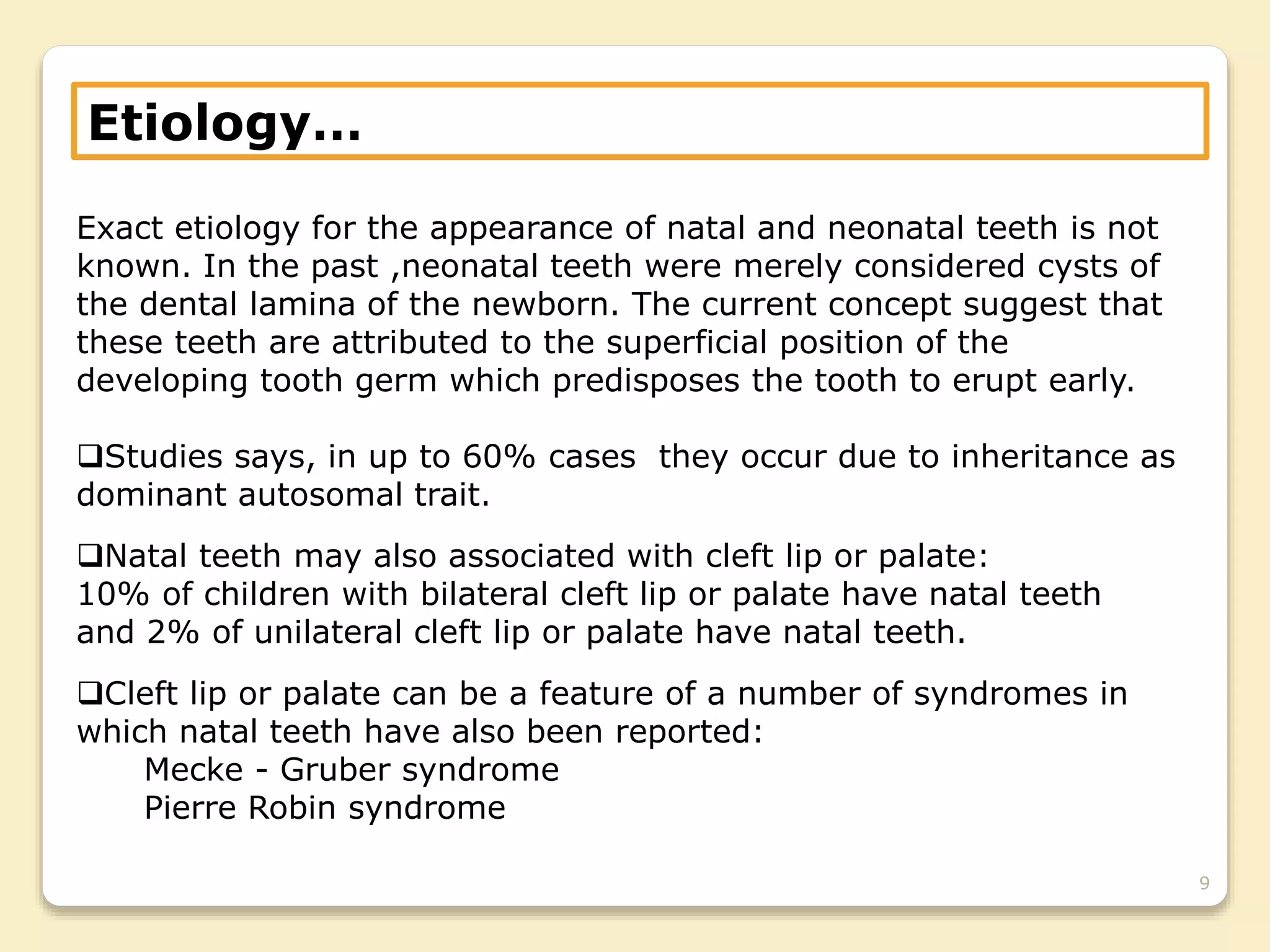 Natal and neonatal teeth | PPTX