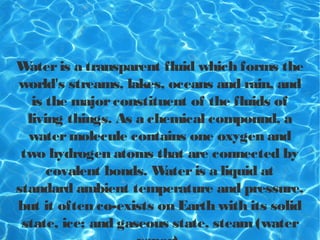 Chemical composition of water - Group 1 | PPT