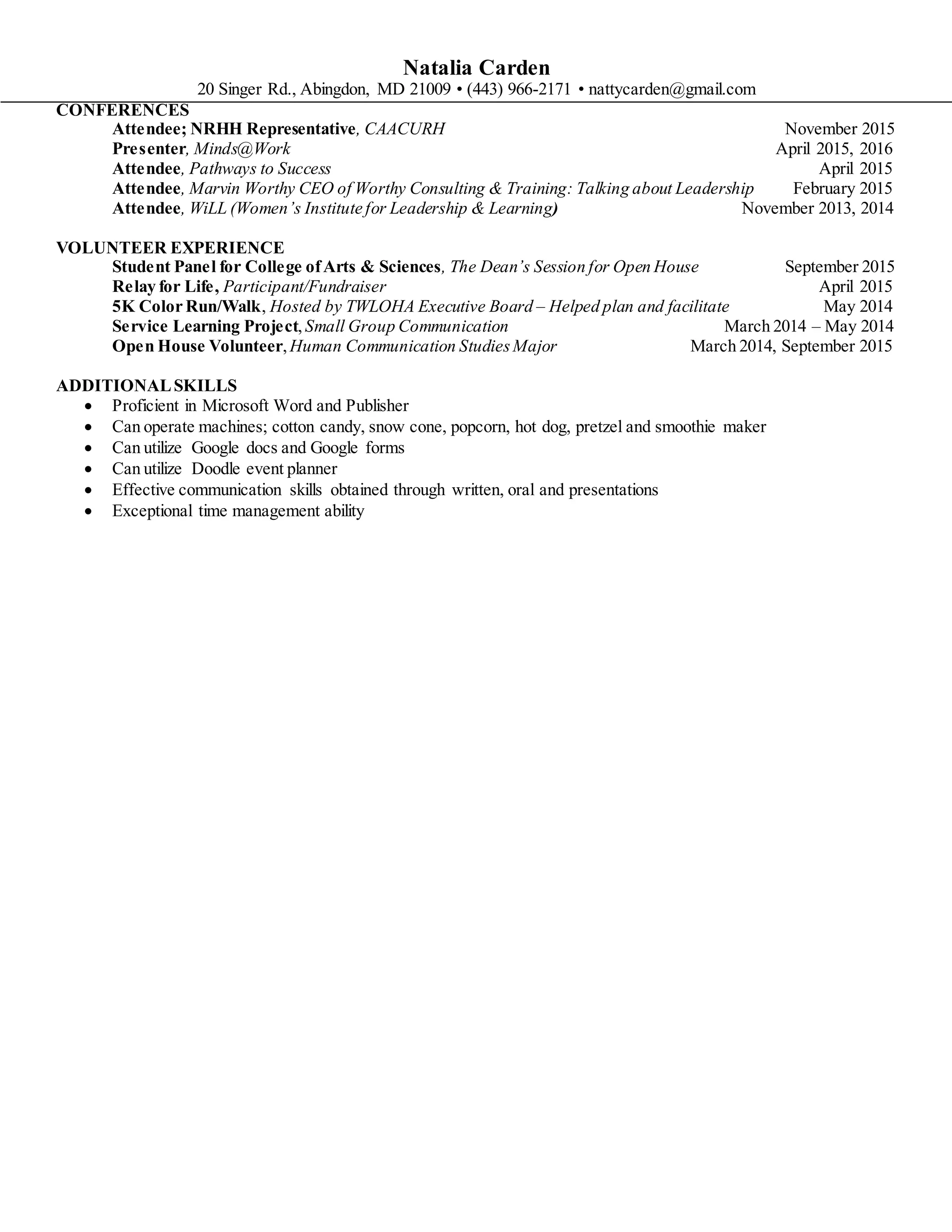 Natalia carden resume | DOCX