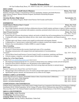 Natalia Kimmelshue Resume | PDF