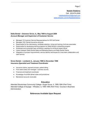 Natalie dobbins 2016 resume | PDF