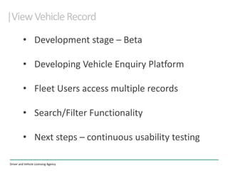 Integrated Enquiry Platform - Vehicles | Natalie Morgan | October 2014 | PPT