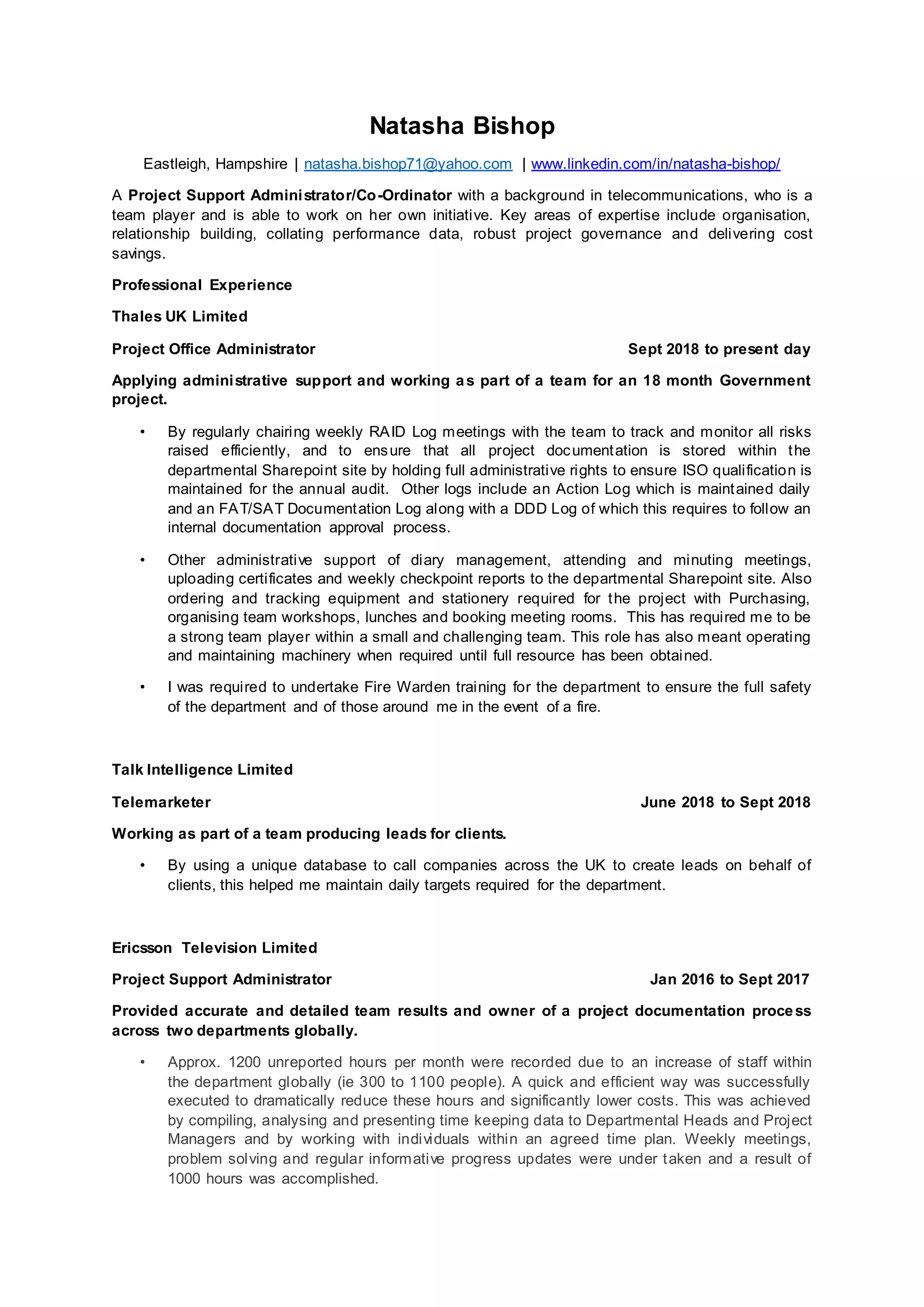 Natasha bishop cv application 09072019_li | DOCX