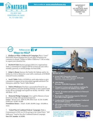 Natasha House, Inc. Spring/Summer 2016 Newsletter | PDF | Government ...