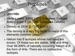 Helium (Natasha Lashley) | PPTX | Chemistry | Science