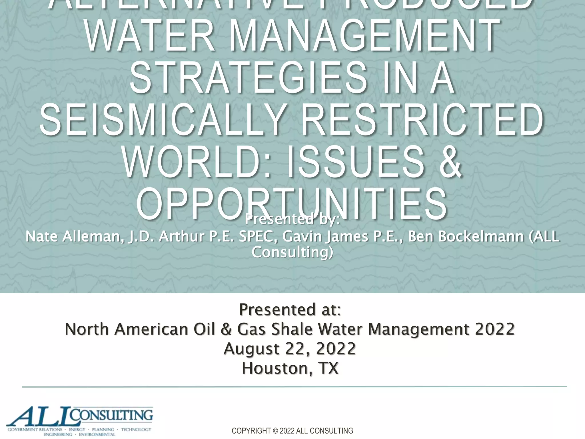 PRODUCED WATER MANAGEMENT STRATEGIES - ISSUES & OPPORTUNITIES | PPTX