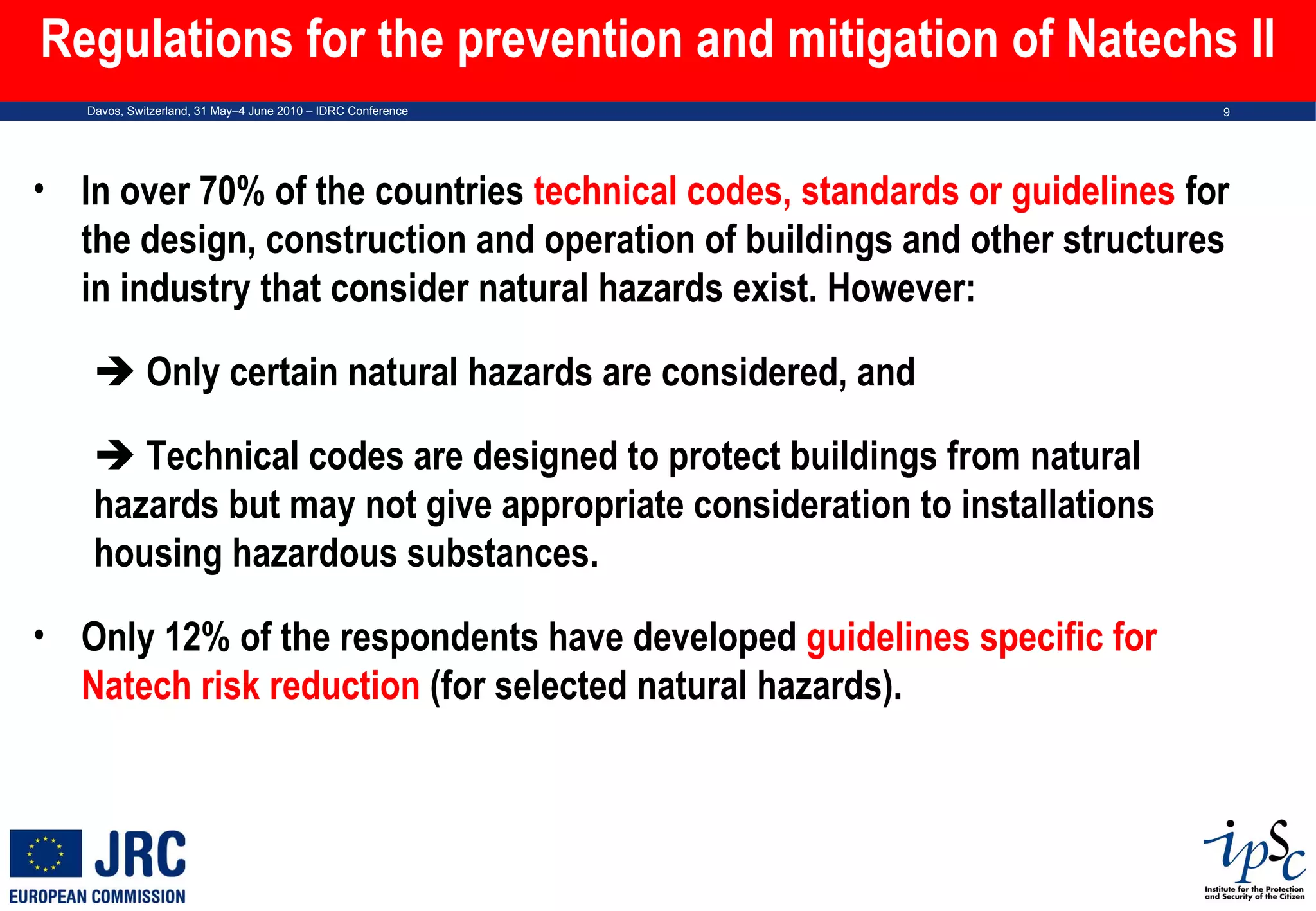 Natech risk reduction: Status in OECD Member Countries | PPT