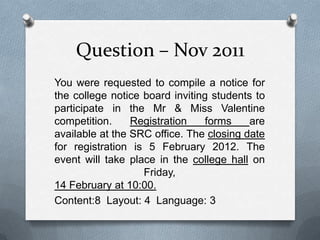 How to write a notice on a notice board (Communication students at FET ...