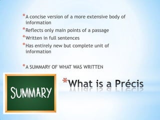 The Précis or Summary, for N4, N5 or N6 Communication students studying ...