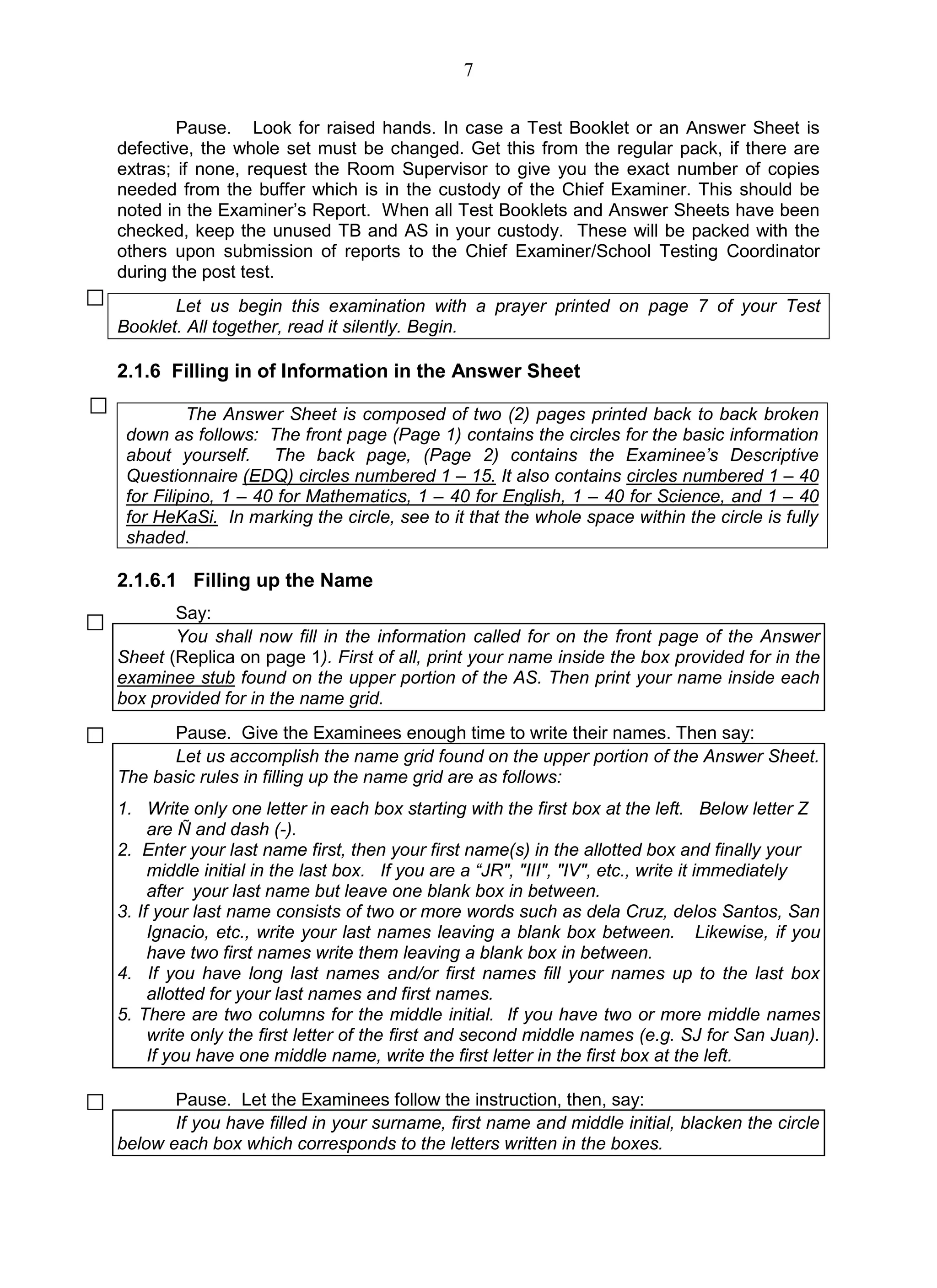 Nat examiner's handbook grade 6 2015 | PDF