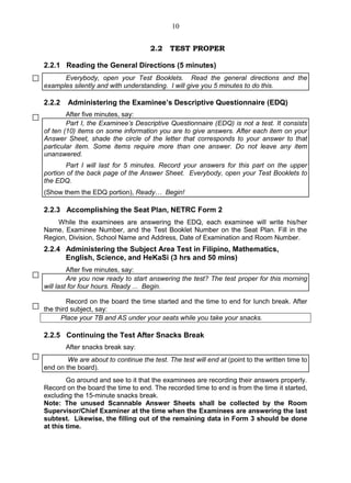 Nat examiner's handbook grade 6 2015 | PDF