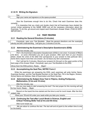 Nat examiner's handbook year 4 2015 | PDF