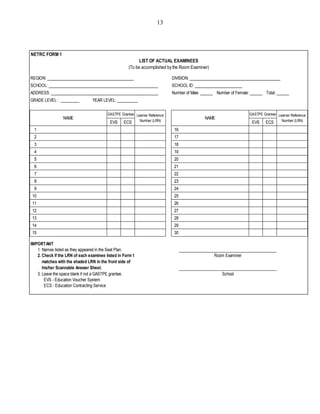 Nat examiner's handbook year 4 2015 | PDF