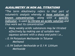 Non Aqueous Titrations | PPTX