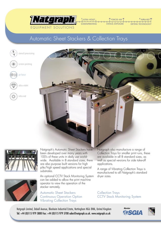Natgraph Automatic Sheet Stackers & Collection Trays | PDF