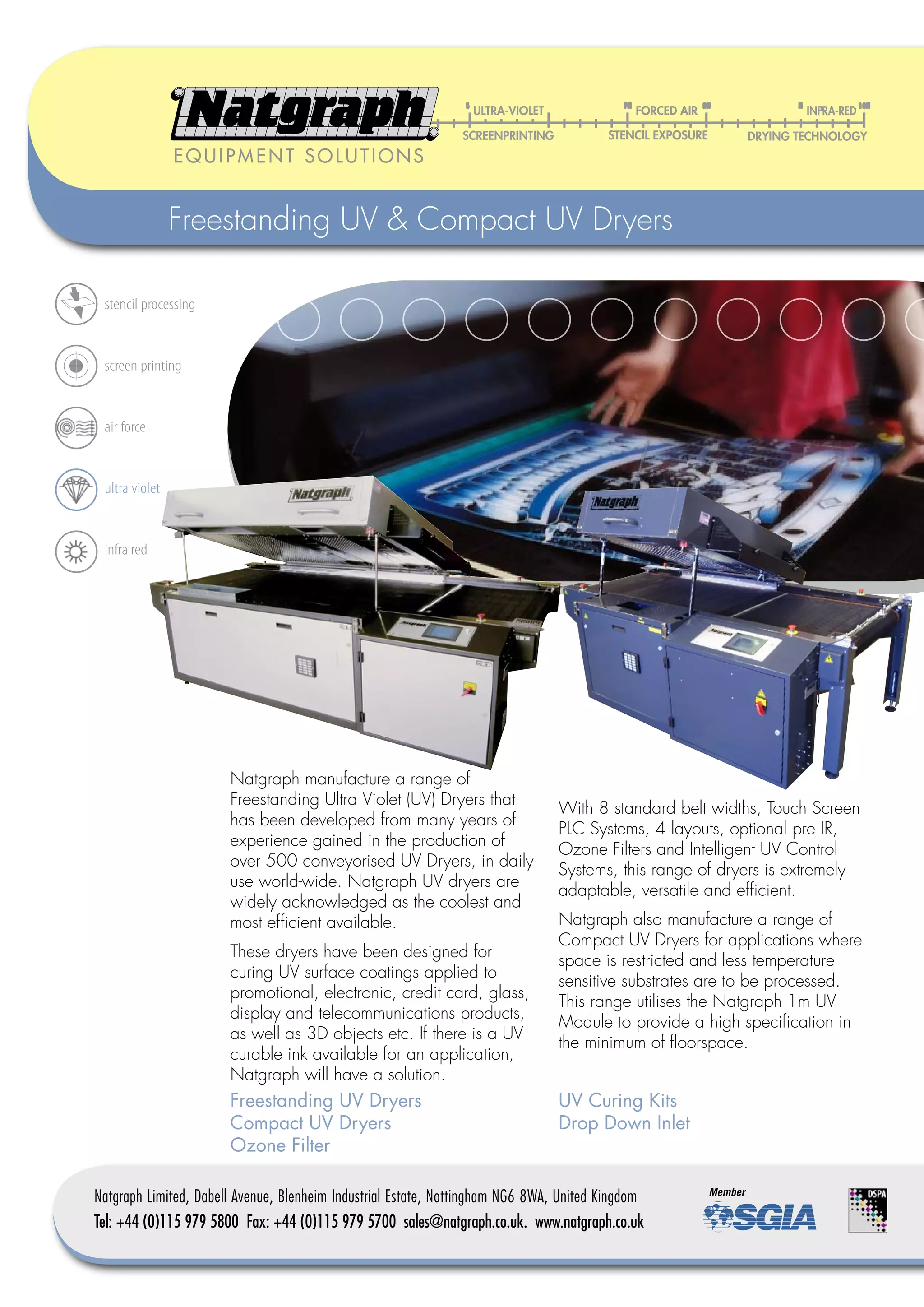 Natgraph Freestanding Uv & Compact Uv Dryers | PDF