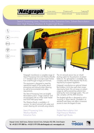 Natgraph Stencil Processing Units, Washout Booths Etc | PDF