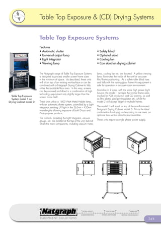 Natgraph Table Top Exposure Systems & (Cd) Drying Cabinets | PDF