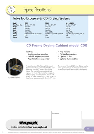 Natgraph Table Top Exposure Systems & (Cd) Drying Cabinets | PDF
