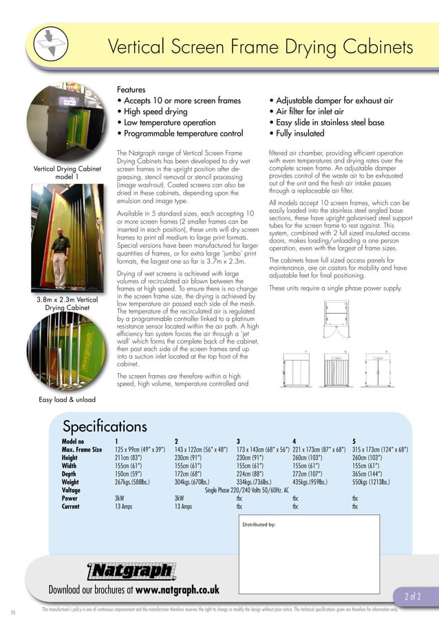Natgraph Vertical Screen Frame Drying Cabinets | PDF | Home Appliances ...