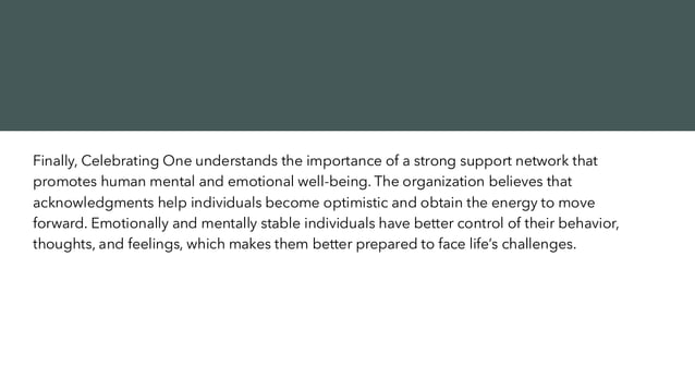 Celebrating One Seeks to Celebrate Individual Achievements | PPT