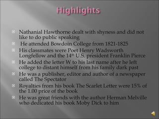 Eng 1102 Nathaniel Hawthorne | PPT