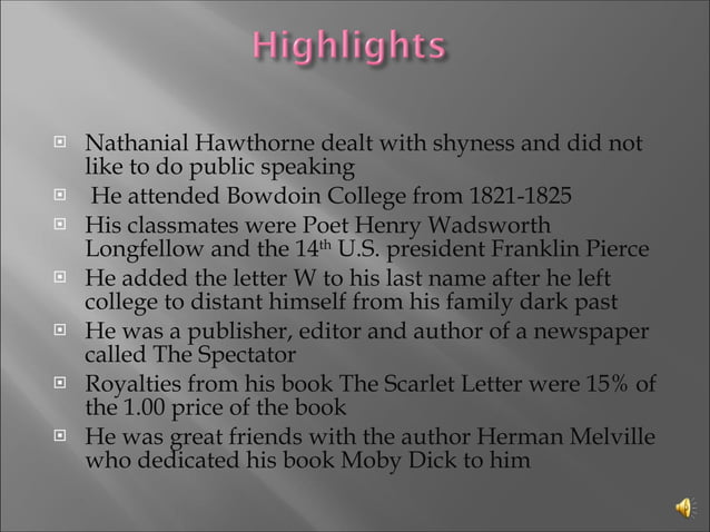 Eng 1102 Nathaniel Hawthorne | PPT