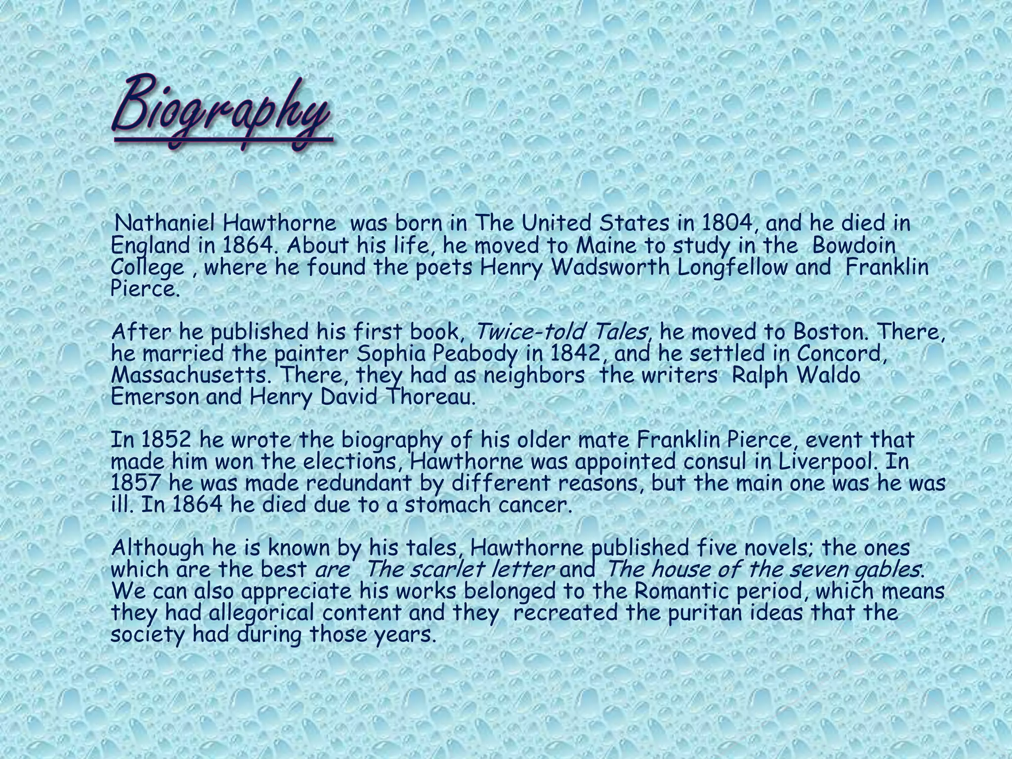 Nathaniel hawthorne | PPT