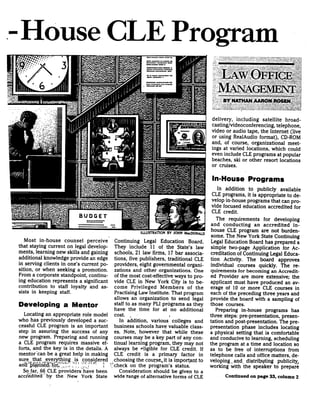 Comprehensive In-House CLE program | PDF | Education