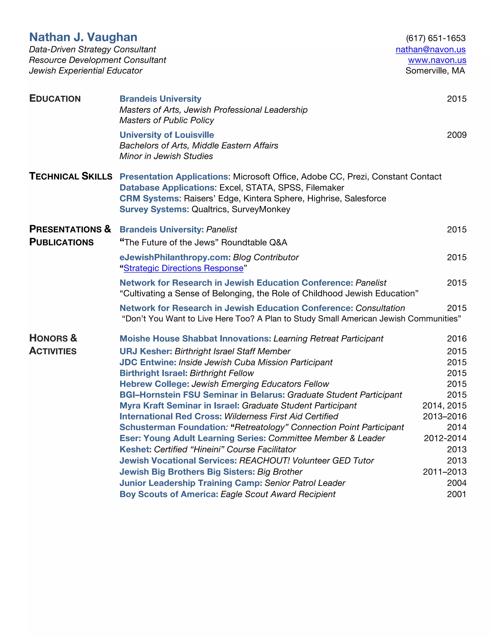 Nathan J Vaughan Resume | PDF
