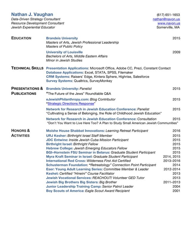 Nathan J Vaughan Resume | PDF